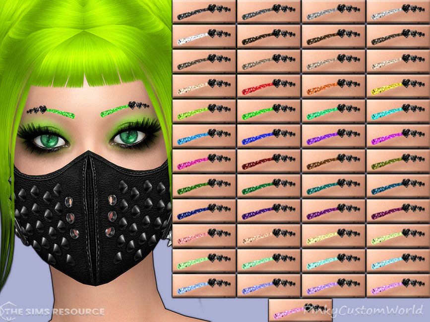 The Sims Resource - Eyebrows N2 - Glitter V2