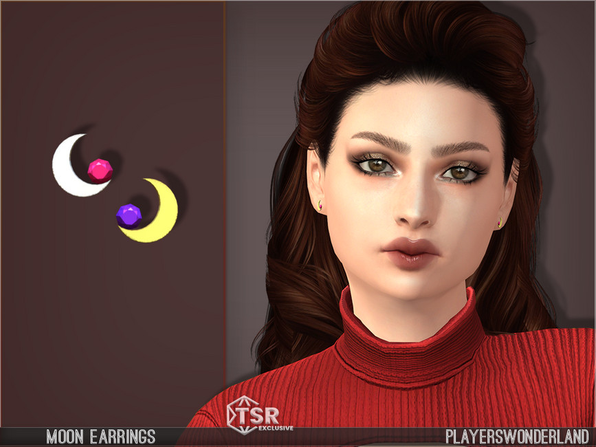 The Sims Resource - Moon Earrings