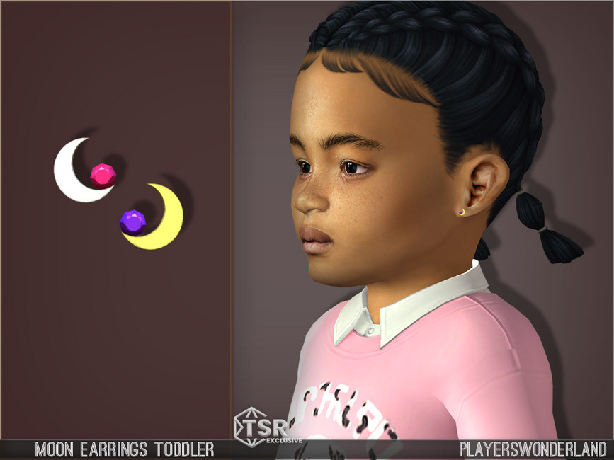 The Sims Resource - Moon Earrings Toddler