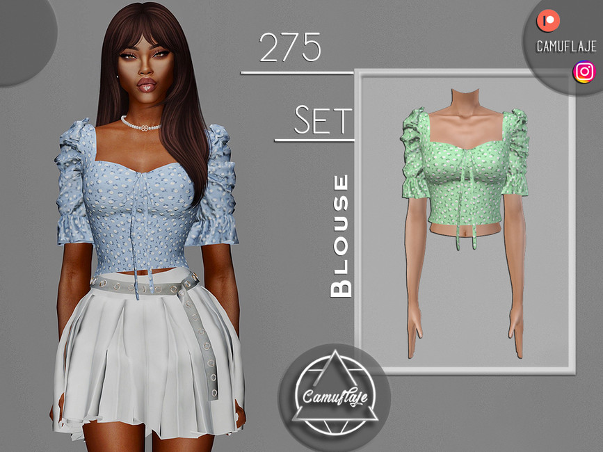 The Sims Resource - SET 275 - Floral Blouse