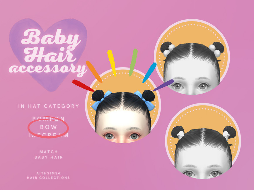 The Sims Resource - Baby Hair accessory Bow