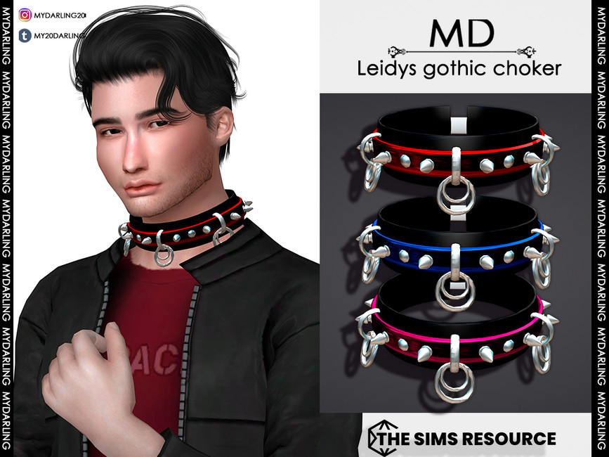 The Sims Resource - Leidys gothic choker MEN