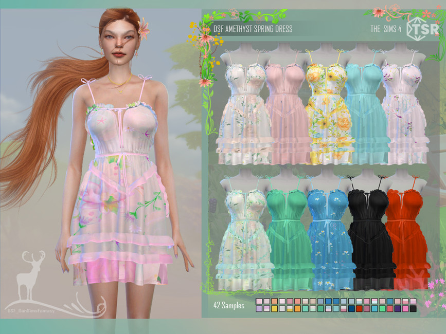 The Sims Resource - AMETHYST SPRING DRESS
