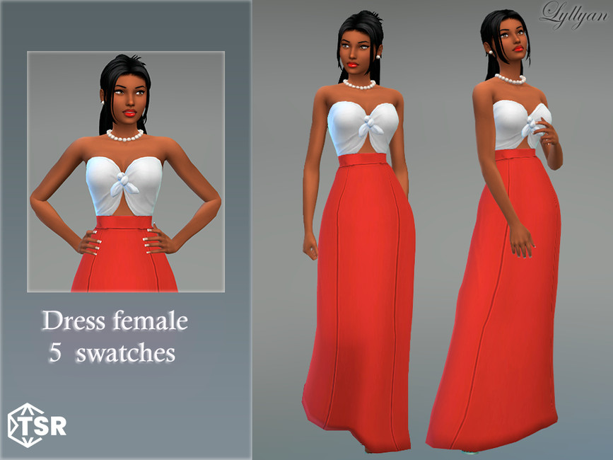 The Sims Resource - Long Dress Leandra