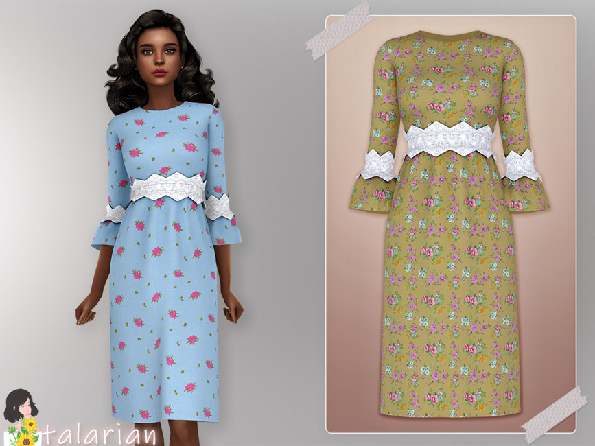 The Sims Resource - Isabelle Dress With Lace