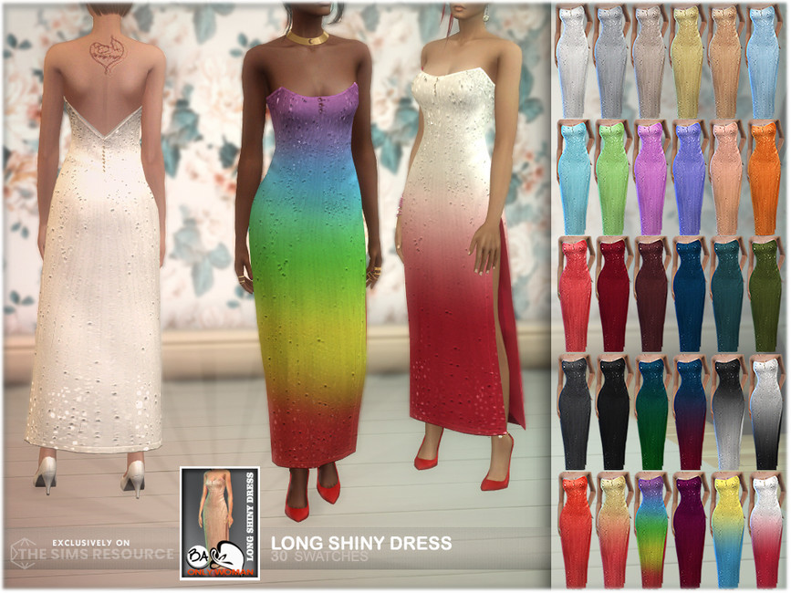 The Sims Resource - Long Shiny Dress
