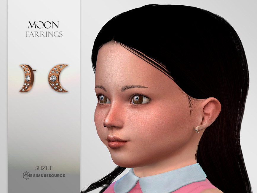 The Sims Resource - Moon Earrings Toddler