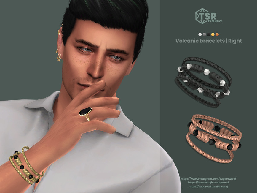 The Sims Resource - Volcanic male bracelets | Right