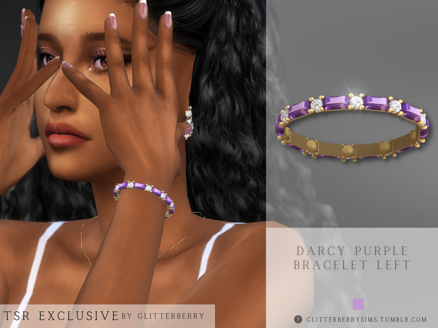 The Sims Resource - Darcy Purple Bracelet Left