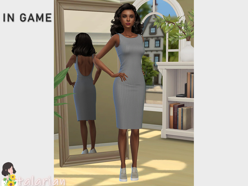 The Sims Resource - Eden Backless Tank Dress