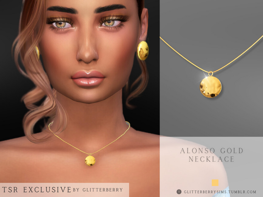 The Sims Resource - Alonso Gold Necklace