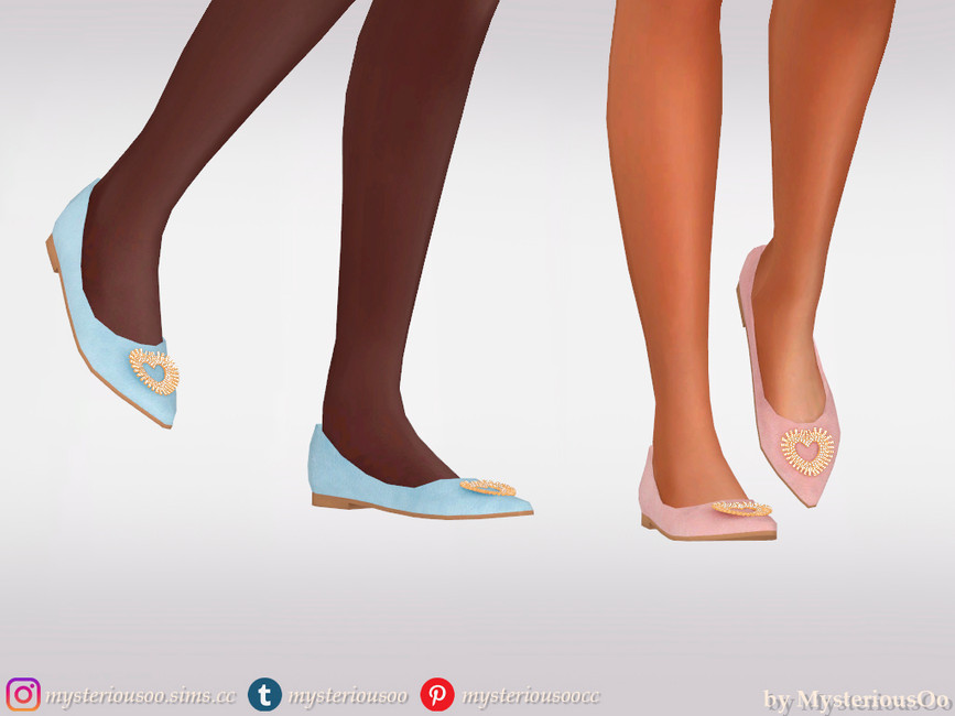 The Sims Resource - Pointed pastel flats with rhines