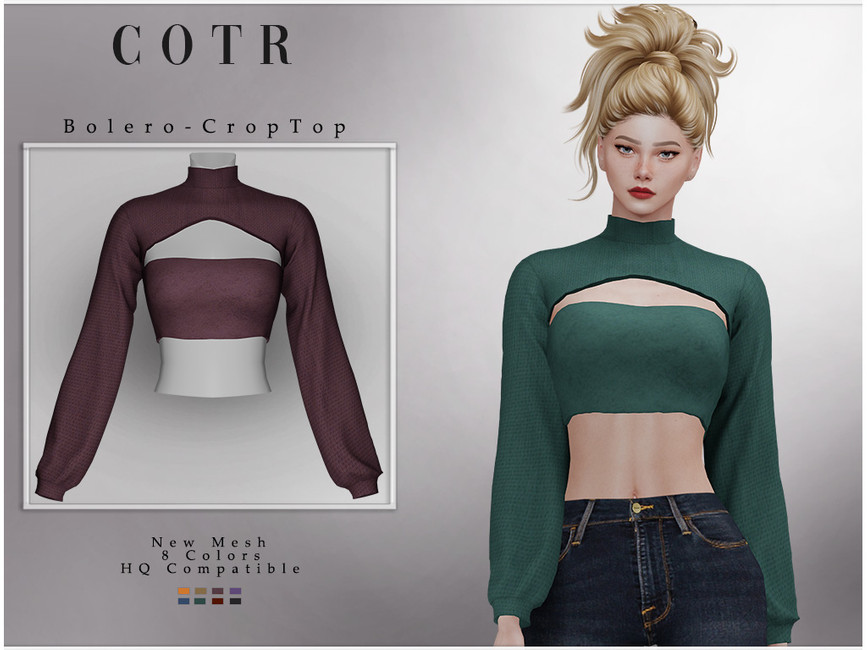 The Sims Resource - ChordoftheRings Bolero-Crop Top T-414