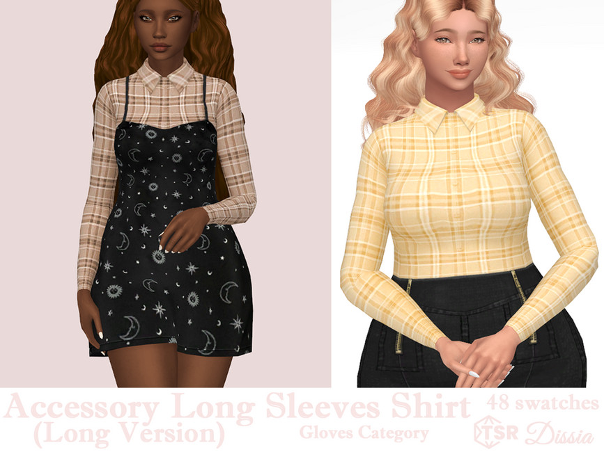 The Sims Resource - Accessory Long Sleeves Shirts Set