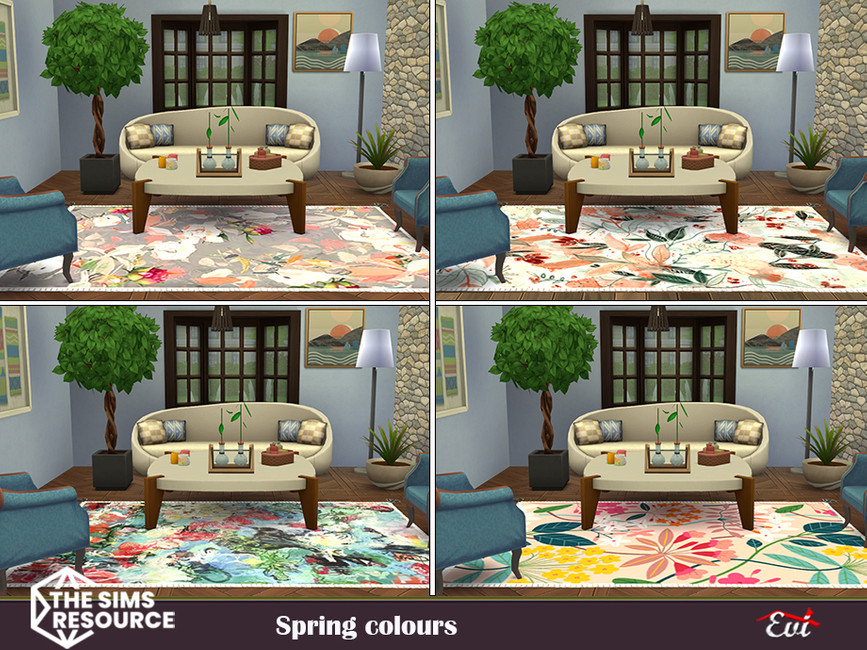 The Sims Resource - Spring Colour rugs