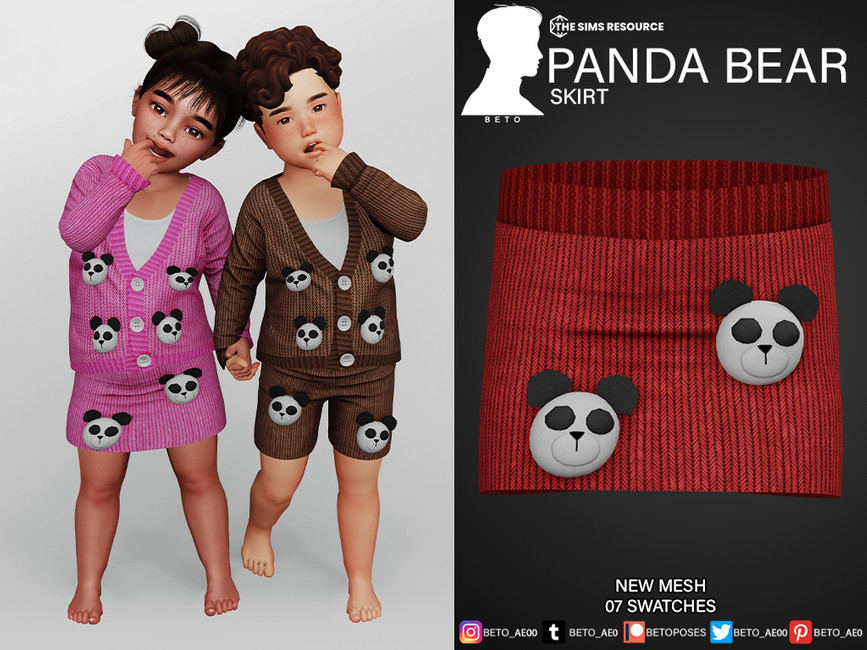 The Sims Resource - Panda Bear (Skirt - Toddler Version)