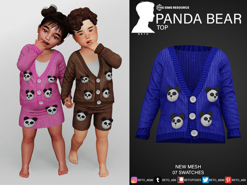 The Sims Resource - Panda Bear (Top - Toddler Version)