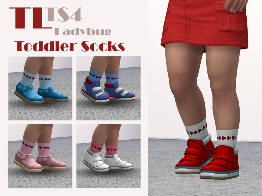 The Sims Resource - Toddler Socks Ladybug