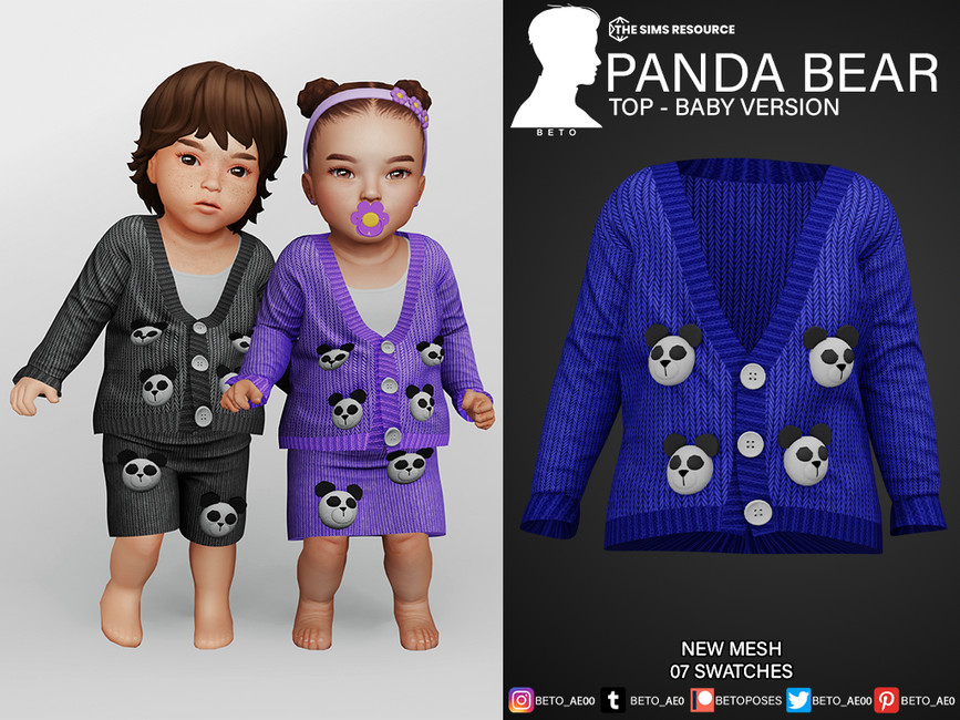 The Sims Resource - Panda Bear (Top - Baby Version)