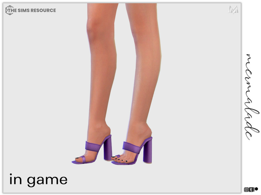 The Sims Resource - Block Heel Mules S171