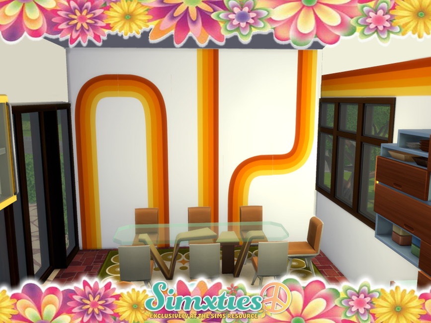 The Sims Resource - Simxties - Groovy Lines Mural