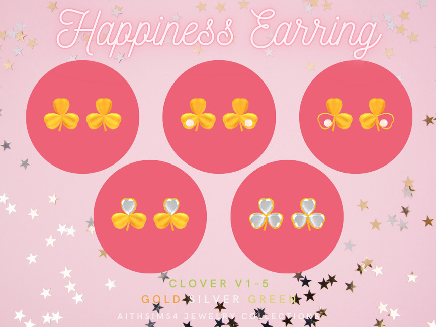 The Sims Resource - Happiness Clover Earring V3