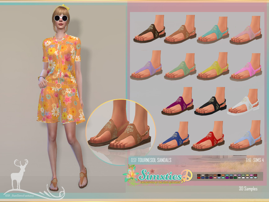 The Sims Resource - SIMSXTIES_ TOURNESOL SANDALS