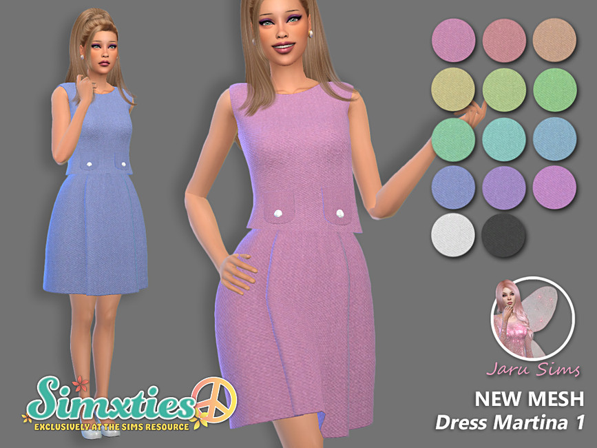 The Sims Resource - SIMXTIES Dress Martina 1