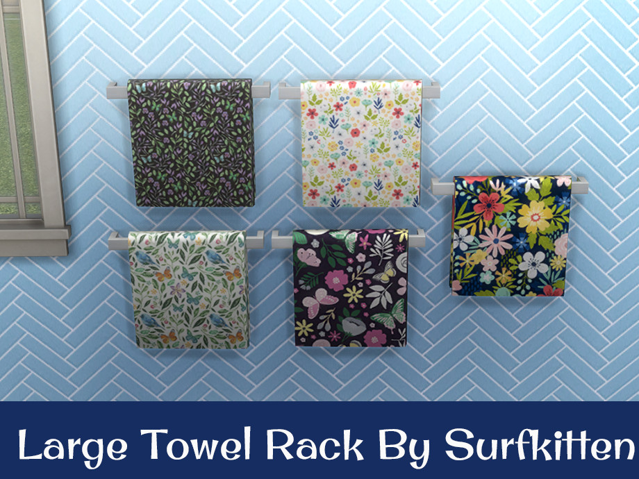 The Sims Resource | Large Towel Rack in Floral Patterns