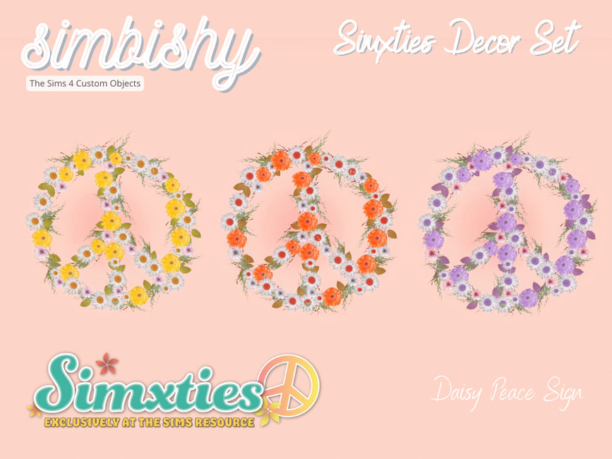 The Sims Resource - Simxties Decor Set - Daisy Peace Sign