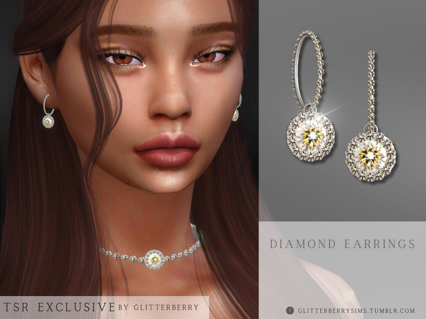 The Sims Resource - Diamond Earrings