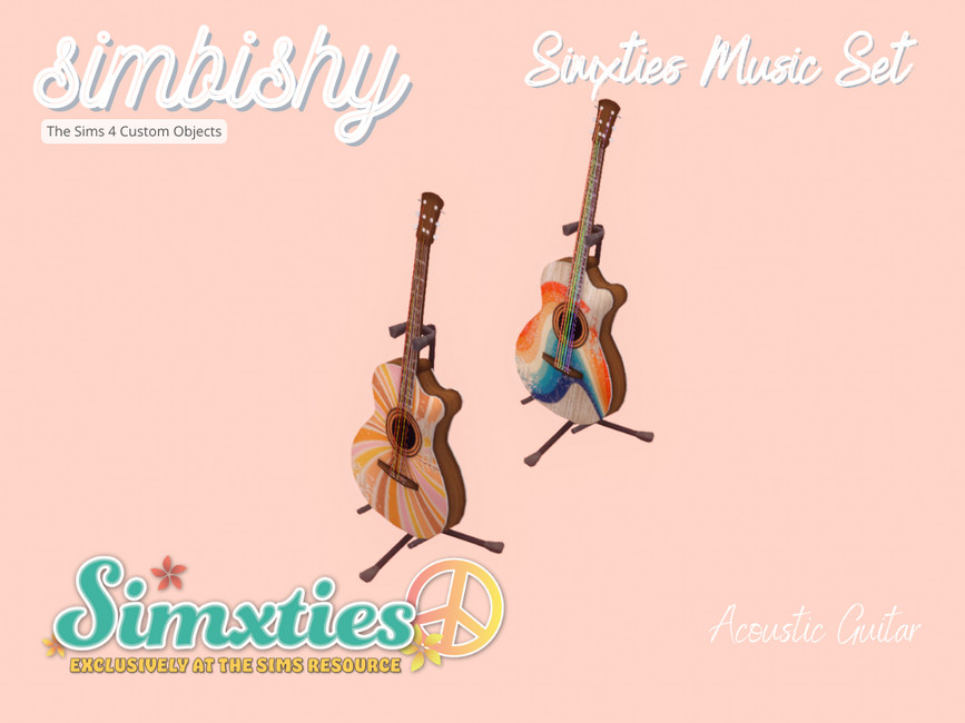 The Sims Resource - Simxties Music Set - Acoustic Guitar