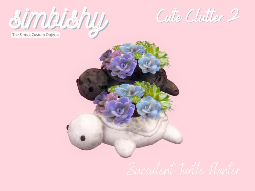 The Sims Resource - Cute Clutter - Succulent Turtle Planter
