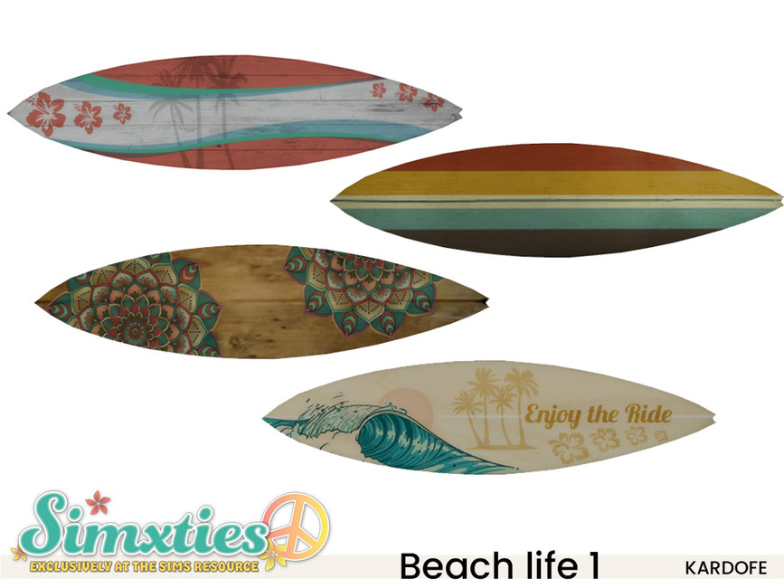 The Sims Resource - Simxties_kardofe_Beach life 1_Surfboard