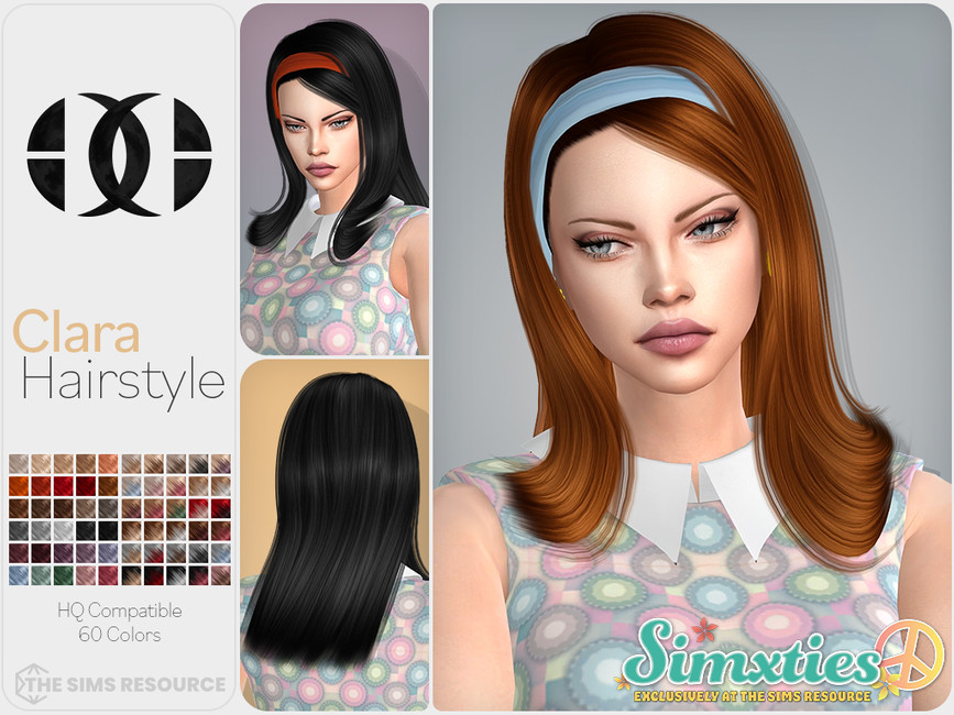 The Sims Resource - Simxties - Clara Hairstyle + Headwrap Colors