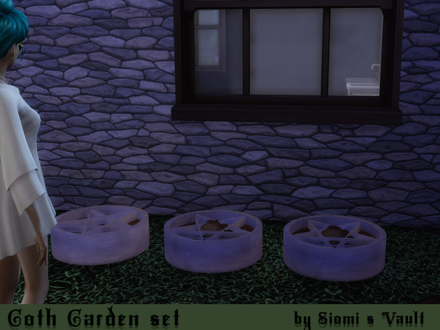 The Sims Resource - Goth Garden - garden pot