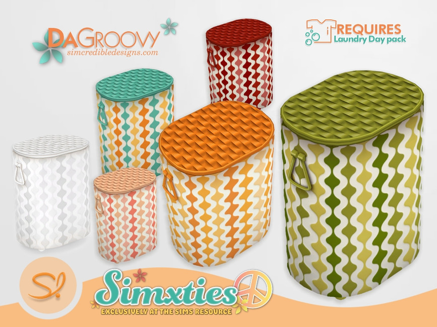 The Sims Resource - Simxties Da Groovy Hamper - Requires LAUNDRY DAY