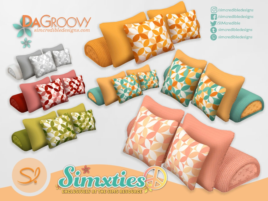 The Sims Resource - Simxties Da Groovy Cushions