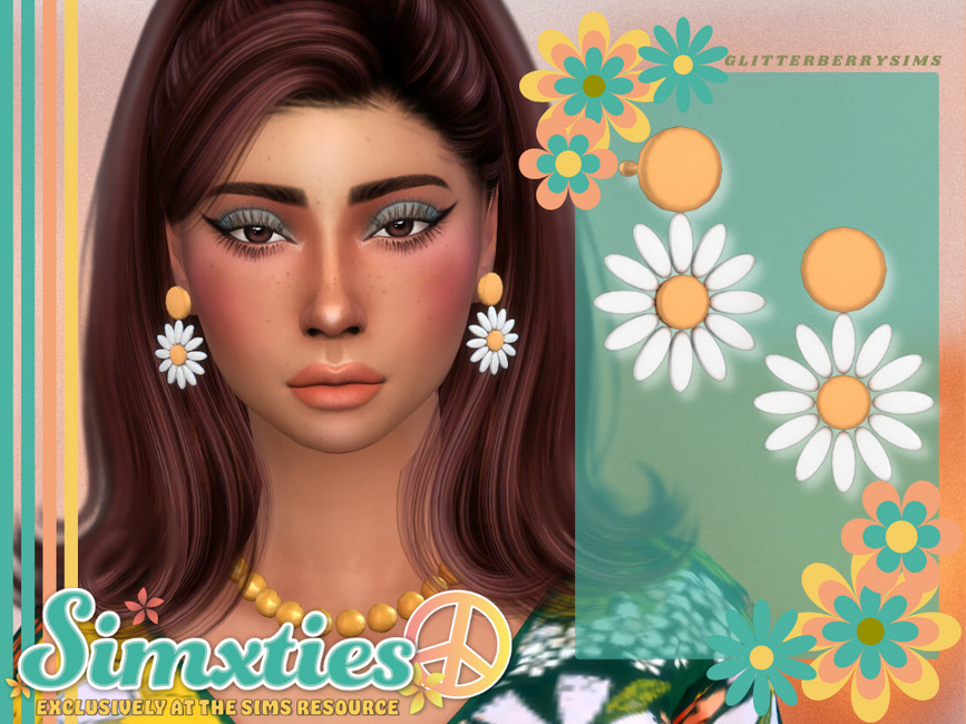 The Sims Resource - Simxties Daisy Earrings