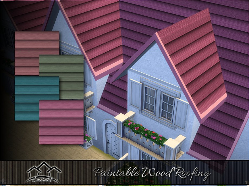 The Sims Resource - Paintable Wood Roofing
