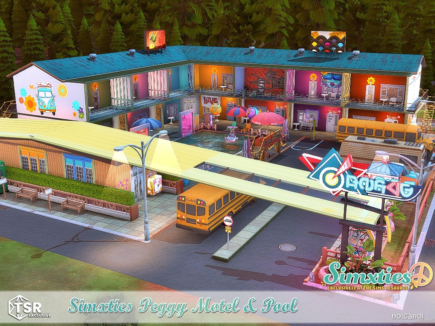 The Sims Resource - Simxties Peggy Motel & Pool / TSR CC Only