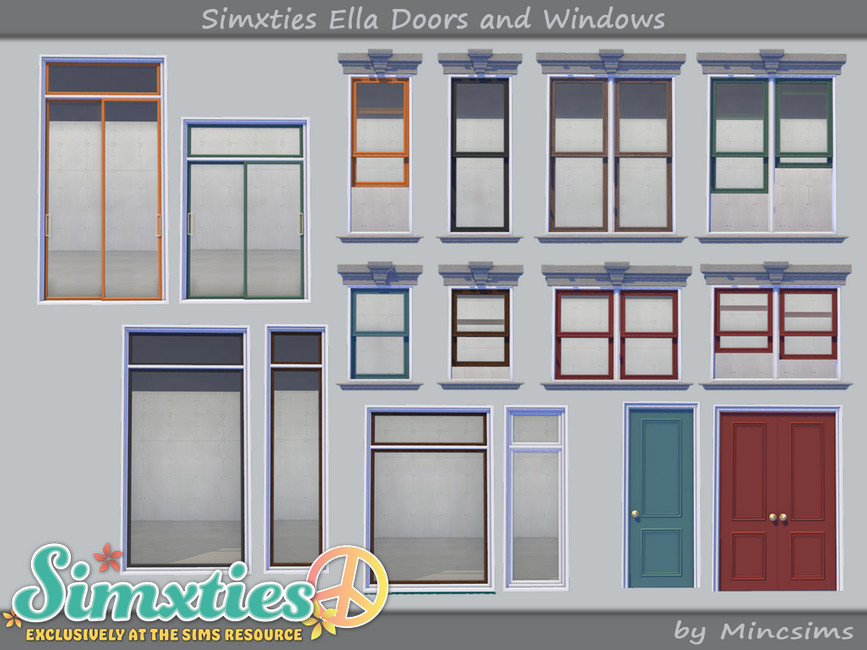 The Sims Resource - Simxties Ella Doors and Windows