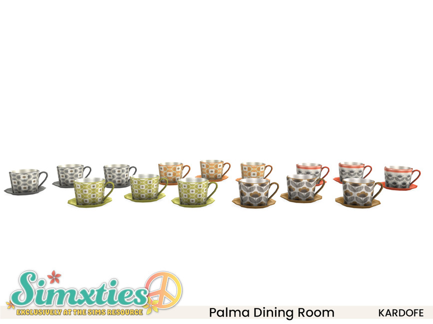 The Sims Resource - Simxties_kardofe_Palma Dining Room_Mugs
