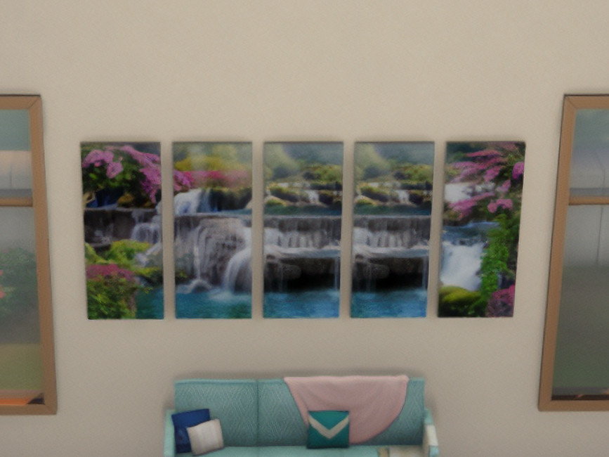The Sims Resource - Waterfall Panel Painting