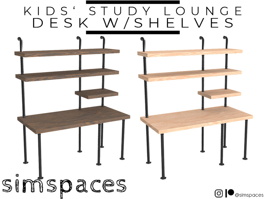 The Sims Resource - Kids' Study Lounge - desk w/shelves