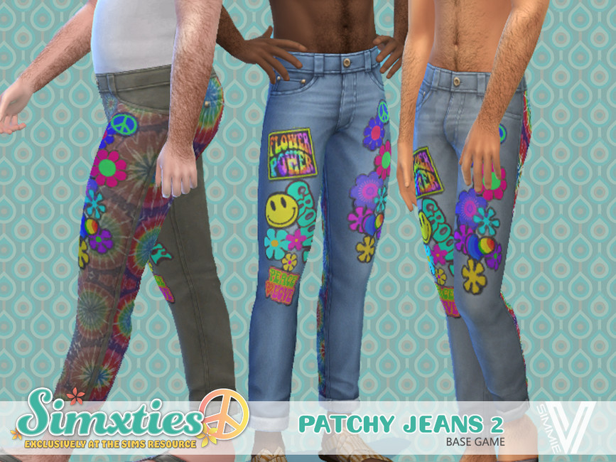 The Sims Resource - Simxties Patched Jeans 2 Retexture