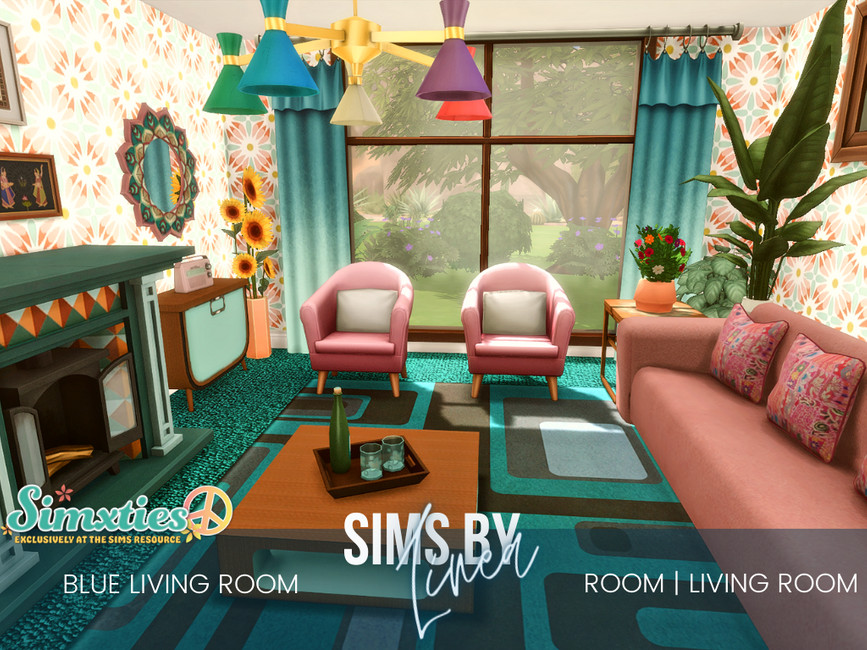 The Sims Resource - Simxties - Blue Living Room