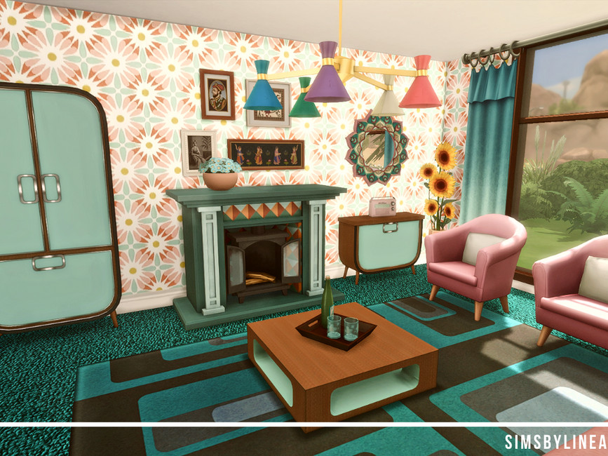 The Sims Resource - Simxties - Blue Living Room