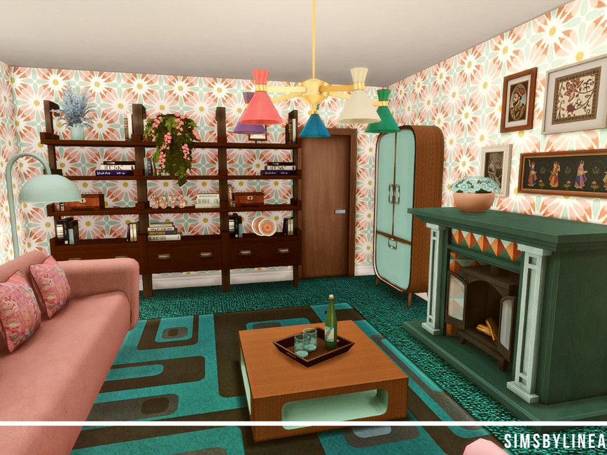 The Sims Resource - Simxties - Blue Living Room
