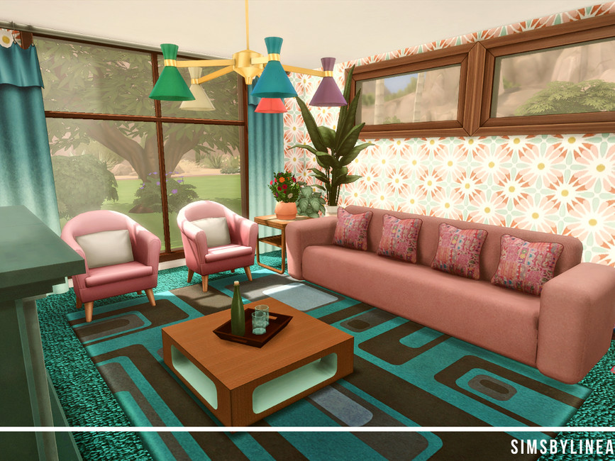 The Sims Resource - Simxties - Blue Living Room